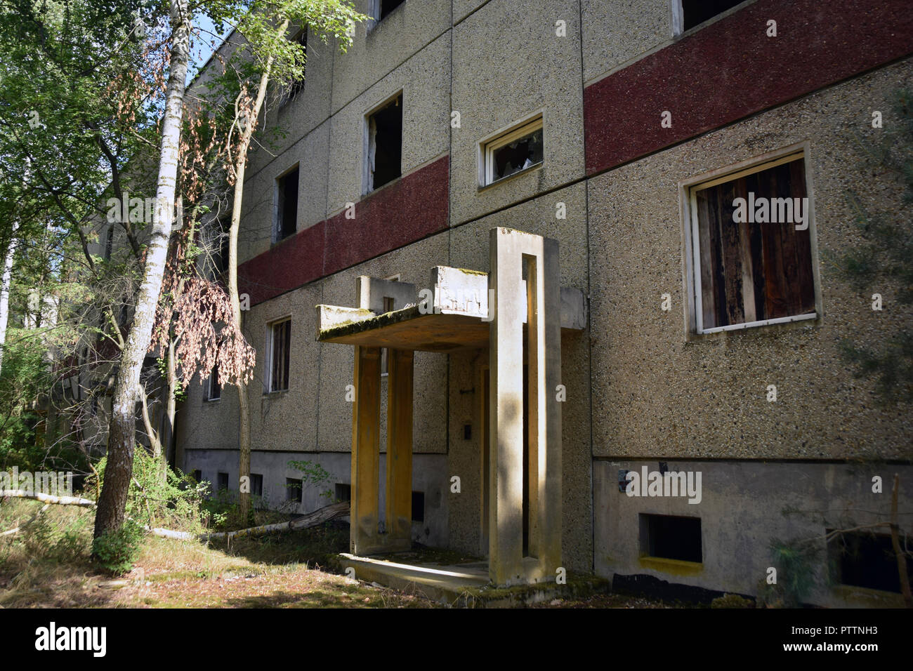 Soviet air base relics in Brand, former East Germany. The entrance os ...