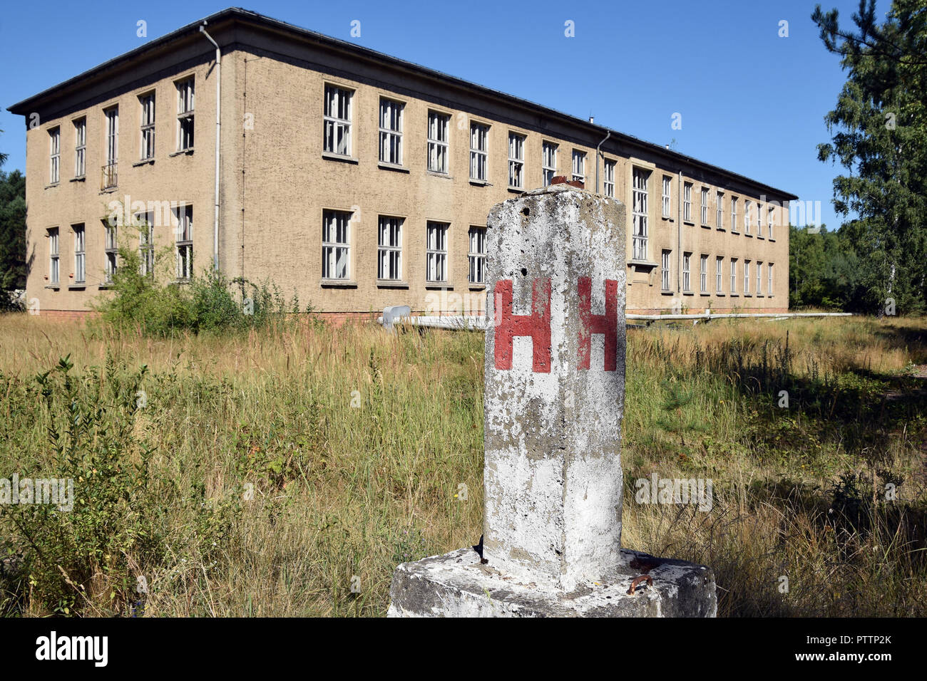 Soviet air base relics in Preschen, former East Germany. The military ...