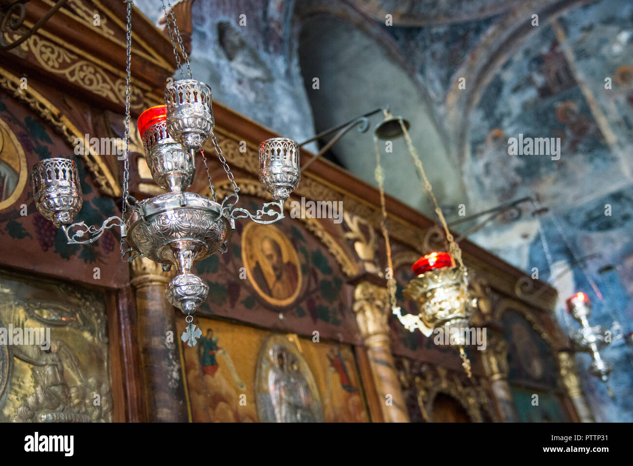 Greek Orthodox lamps Stock Photo - Alamy