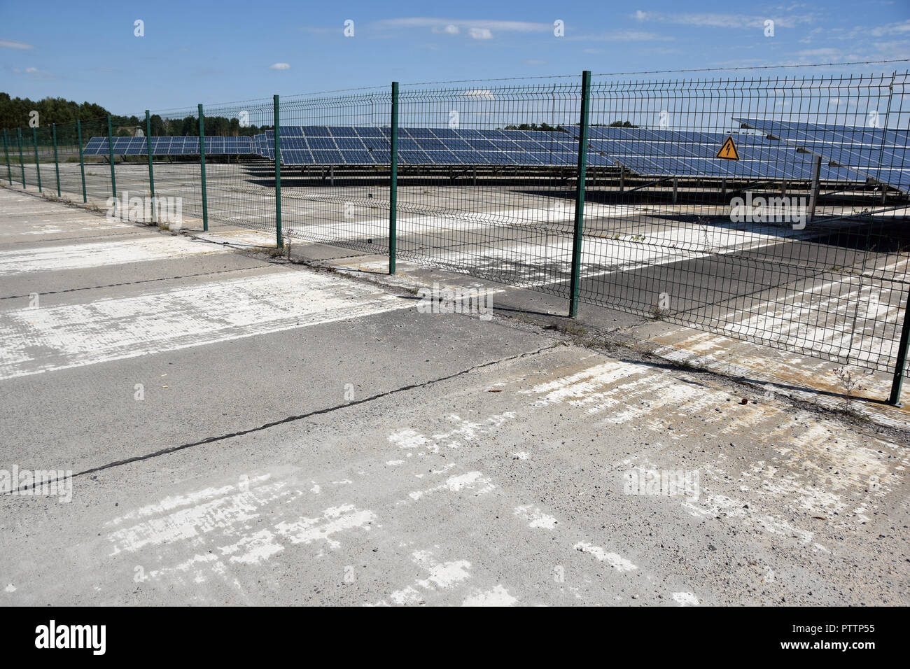 Soviet air base relics in Preschen, former East Germany. The runway ...
