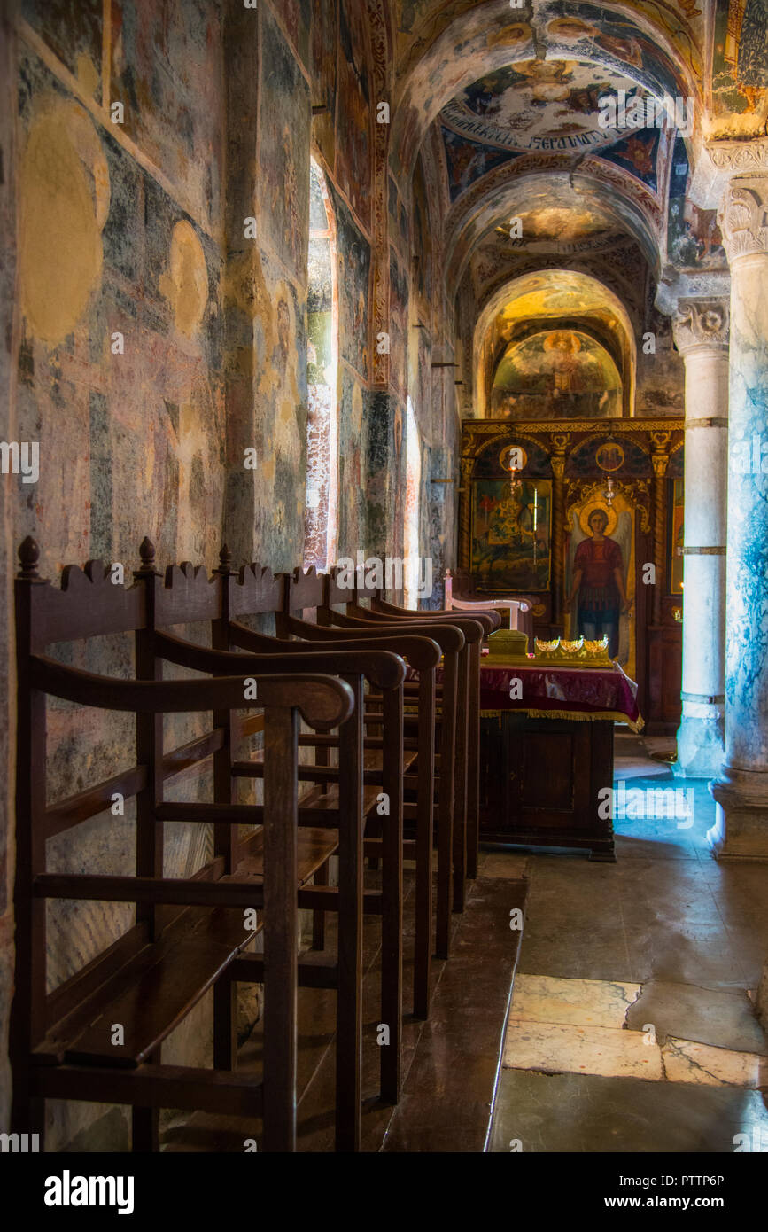 Inside church at the Convent of Pantanassa at Mystras Stock Photo - Alamy