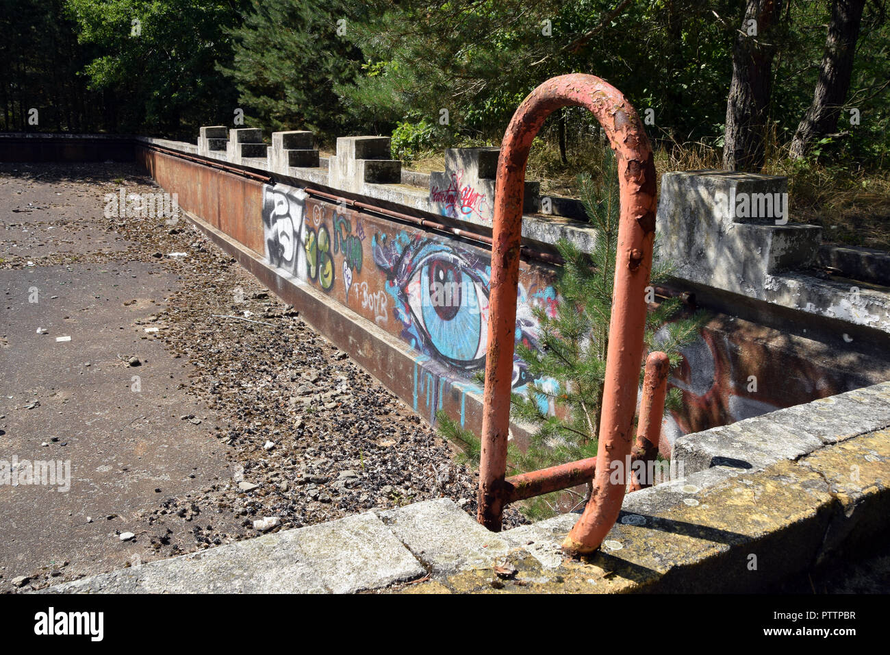 Soviet air base relics in Schacksdorf, former East Germany. The ...