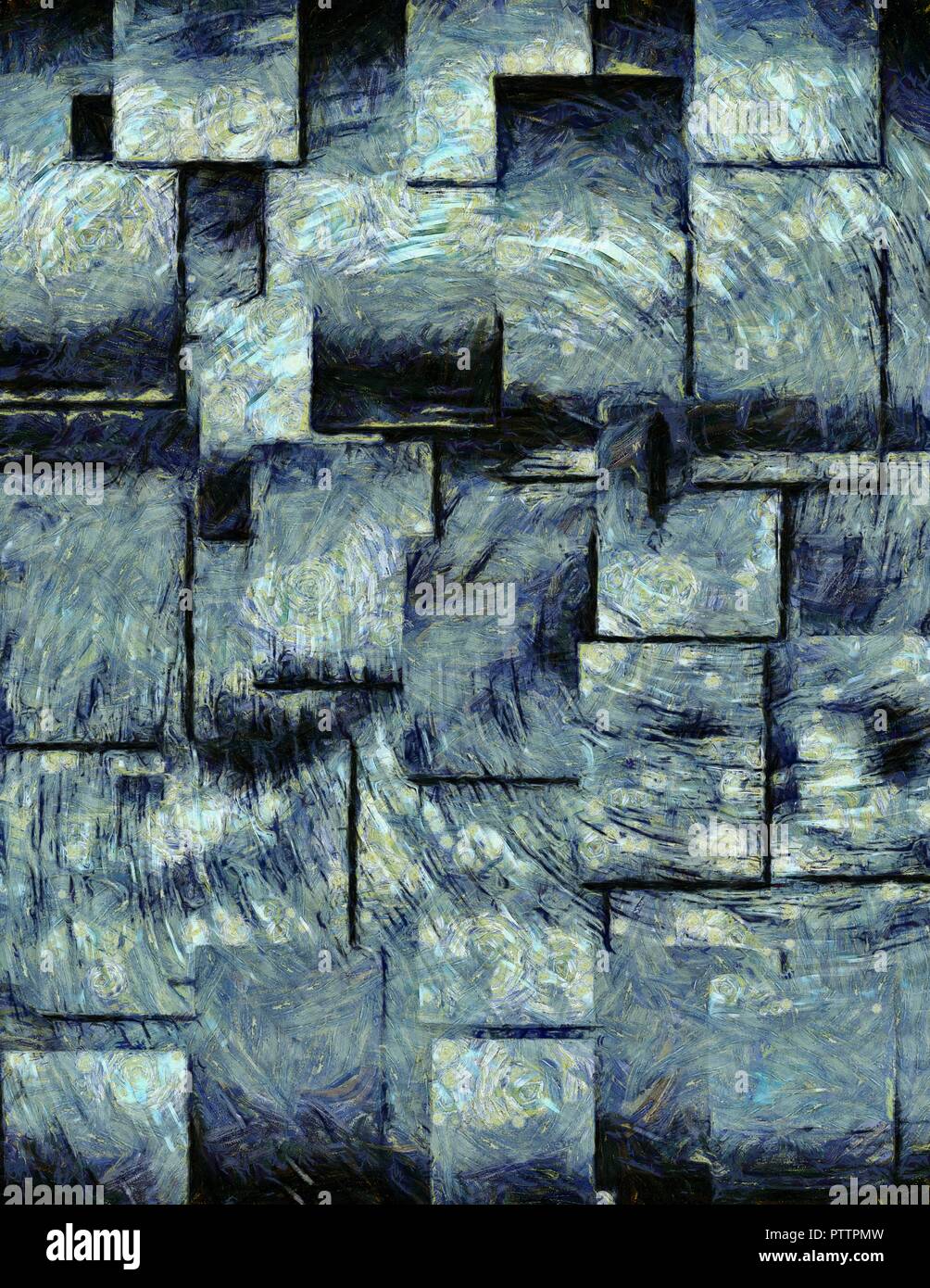 Abstract painting. Brush strokes in muted colors Stock Photo - Alamy