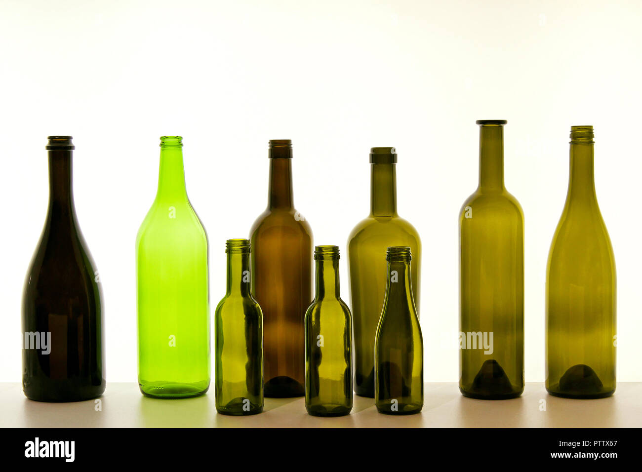 Glass bottles for wine selection at display Stock Photo - Alamy