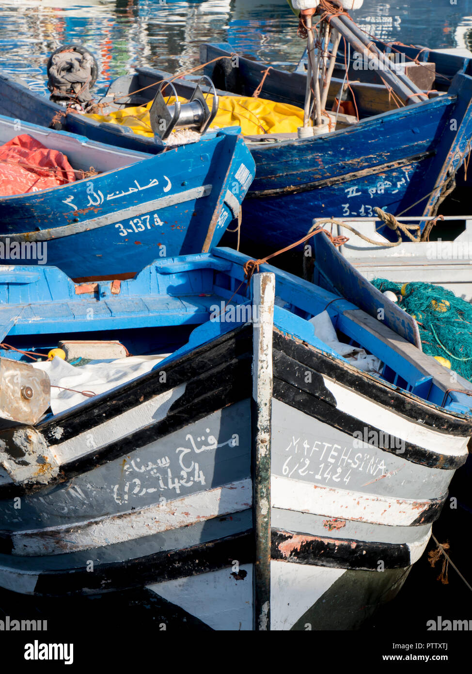 Morocco, Tangier, port fishing boats Stock Photo - Alamy