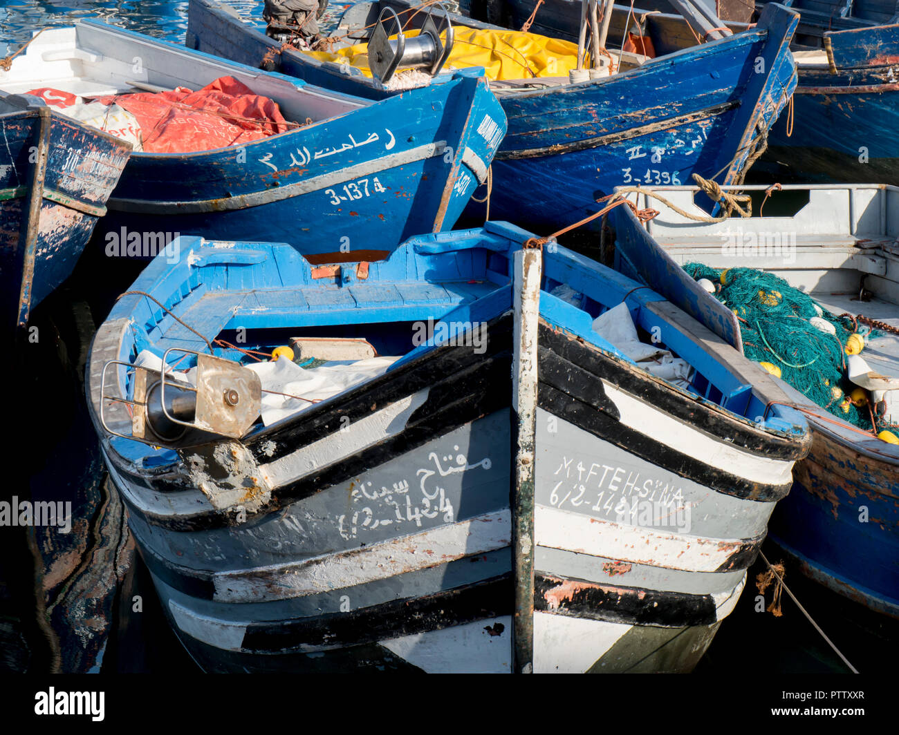 Morocco, Tangier, port fishing boats Stock Photo - Alamy