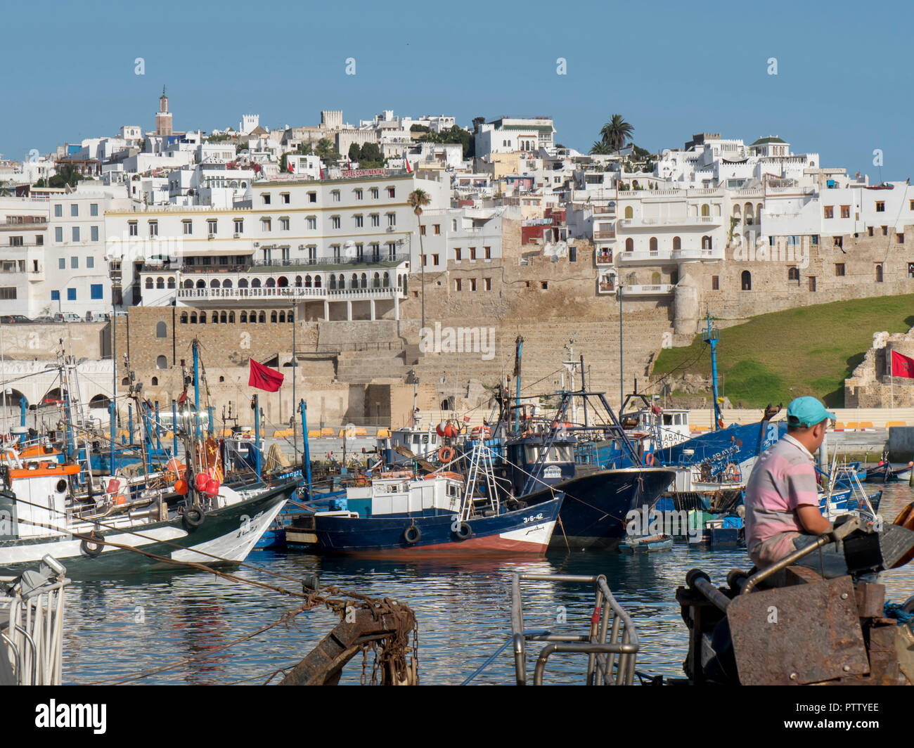 Morocco, Tangier, port fishing boats Stock Photo - Alamy