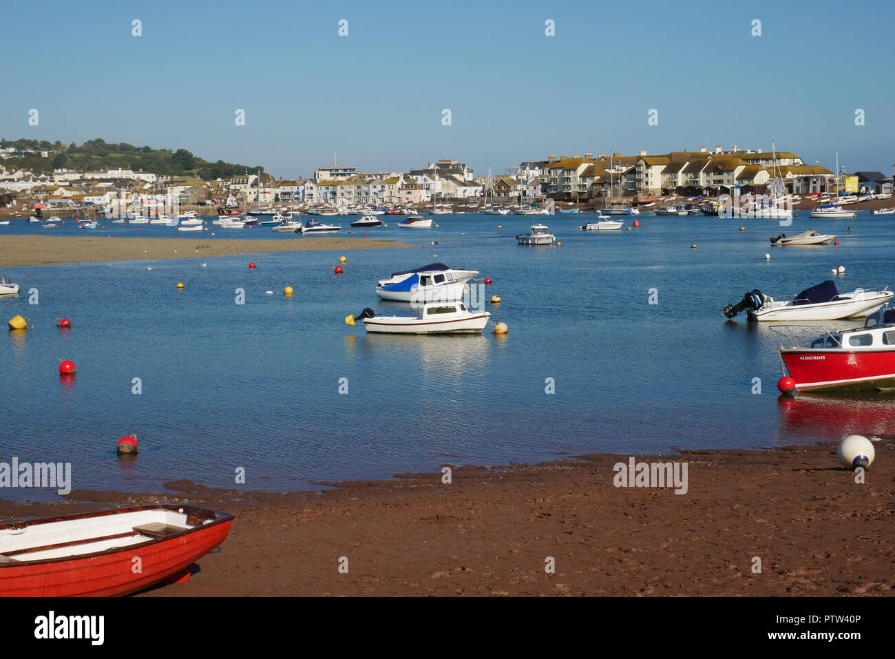 Boats on the Teign Estuary, Devon Stock Photo - Alamy