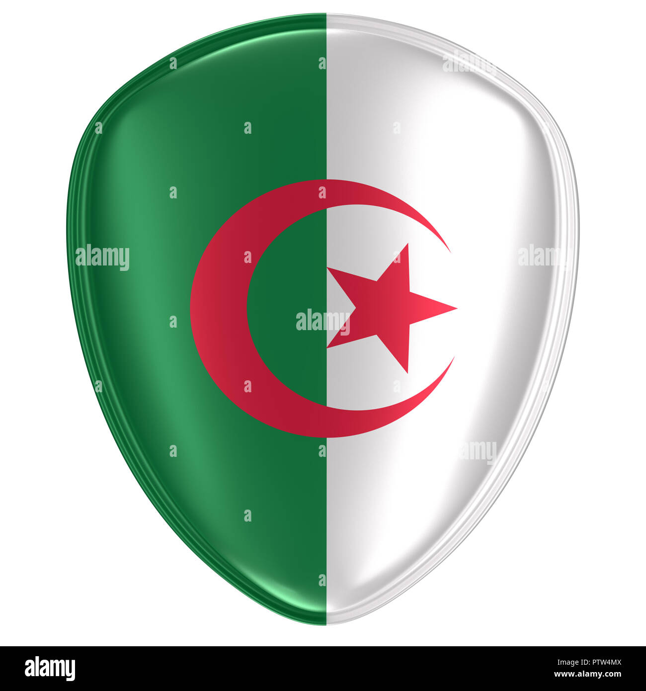 3d rendering of an Algeria flag icon on white background Stock Photo ...