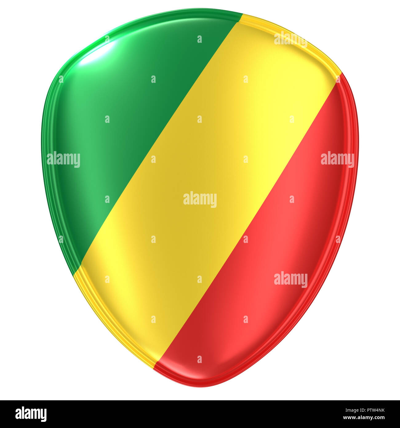 3d rendering of a Republic of Congo flag icon on white background Stock ...