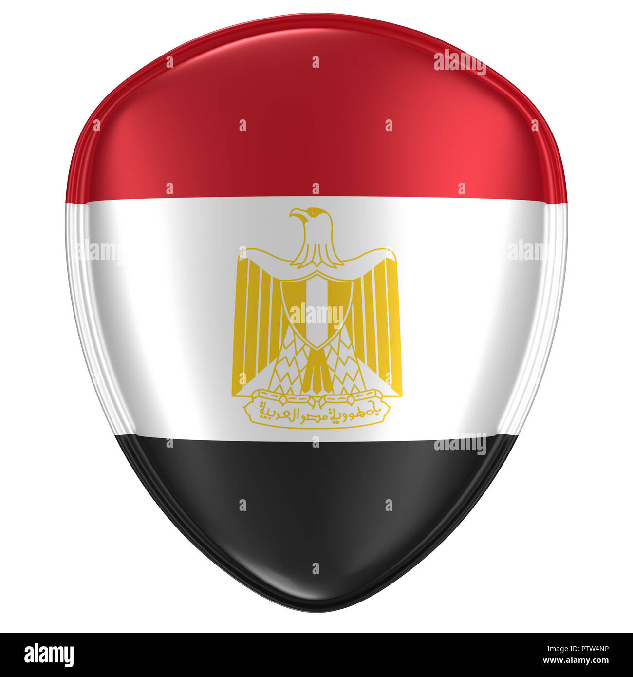 3d rendering of an Egypt flag icon on white background Stock Photo - Alamy