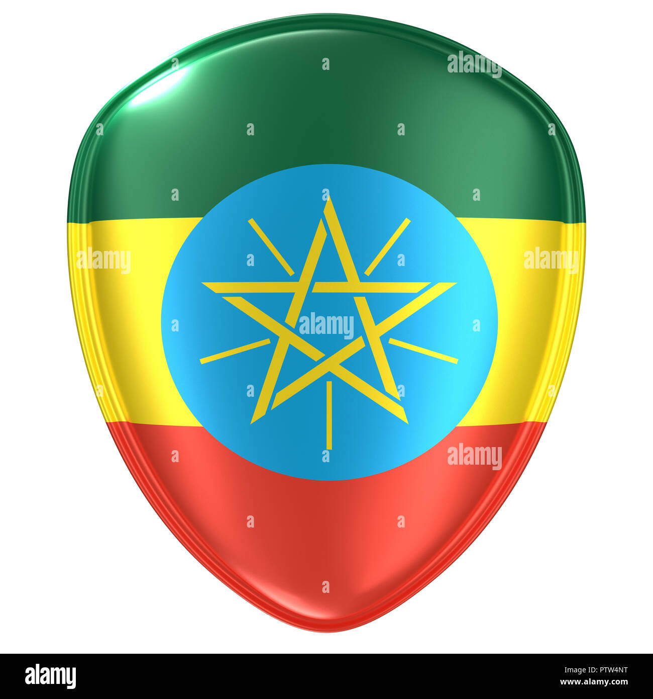 3d rendering of an Ethiopia flag icon on white background Stock Photo ...