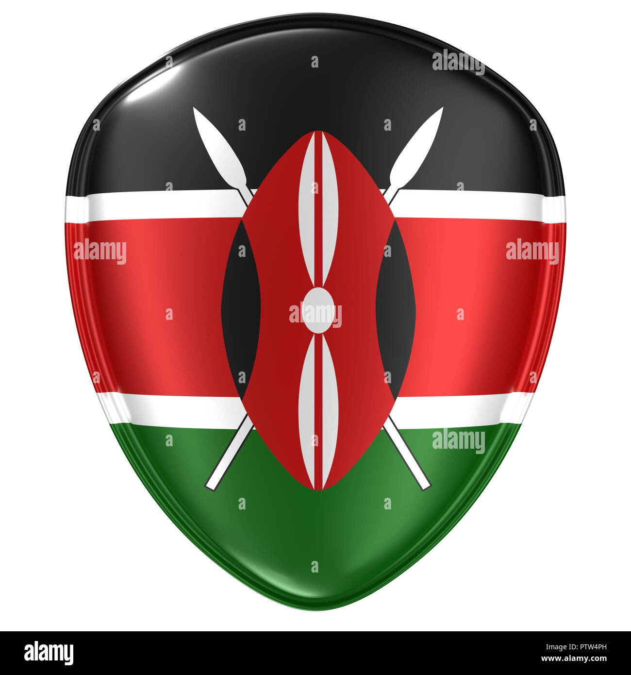 3d rendering of a Kenya flag icon on white background Stock Photo - Alamy