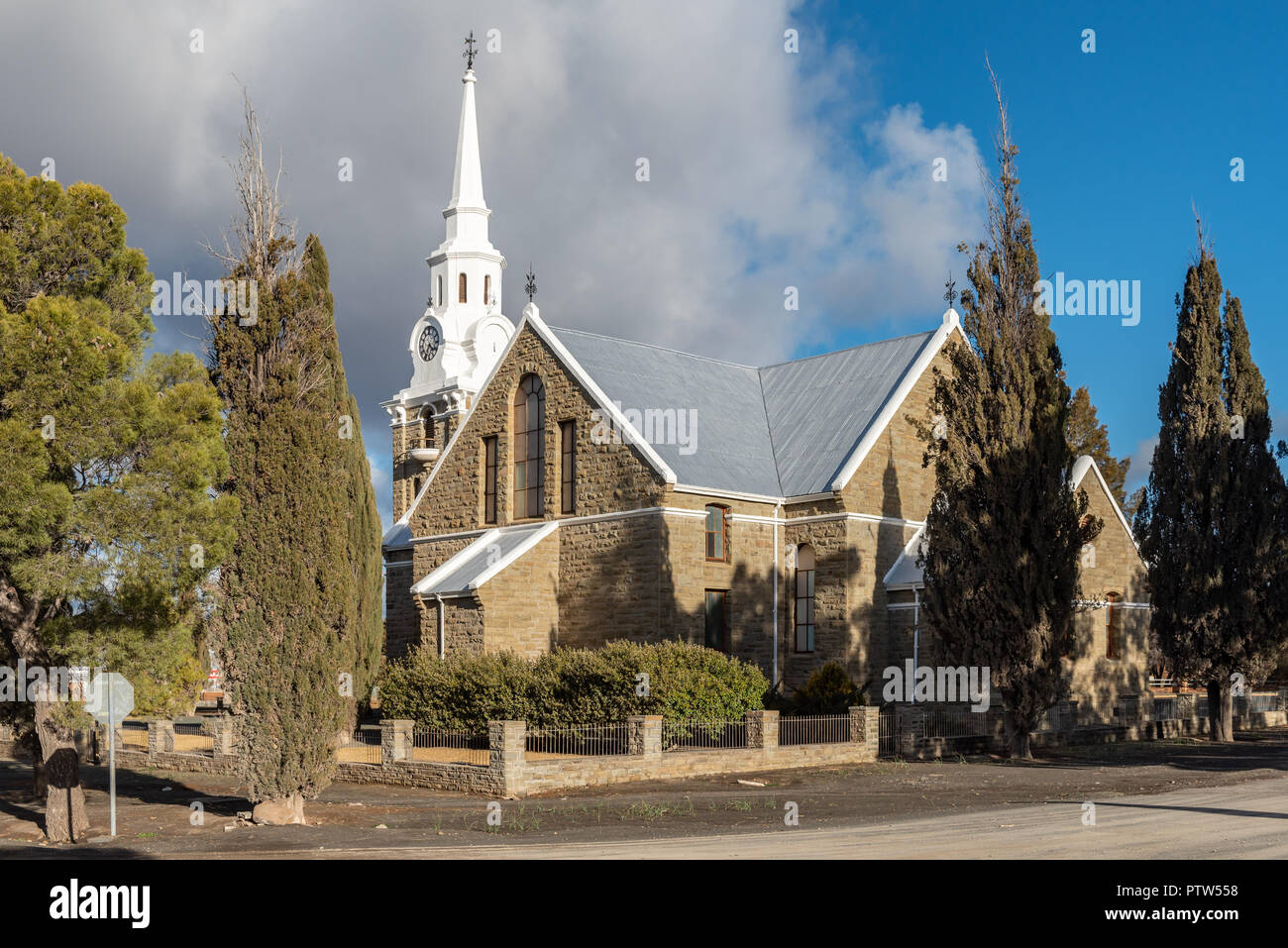 SUTHERLAND, SOUTH AFRICA, AUGUST 7, 2018: The Dutch Reformed Curch in ...