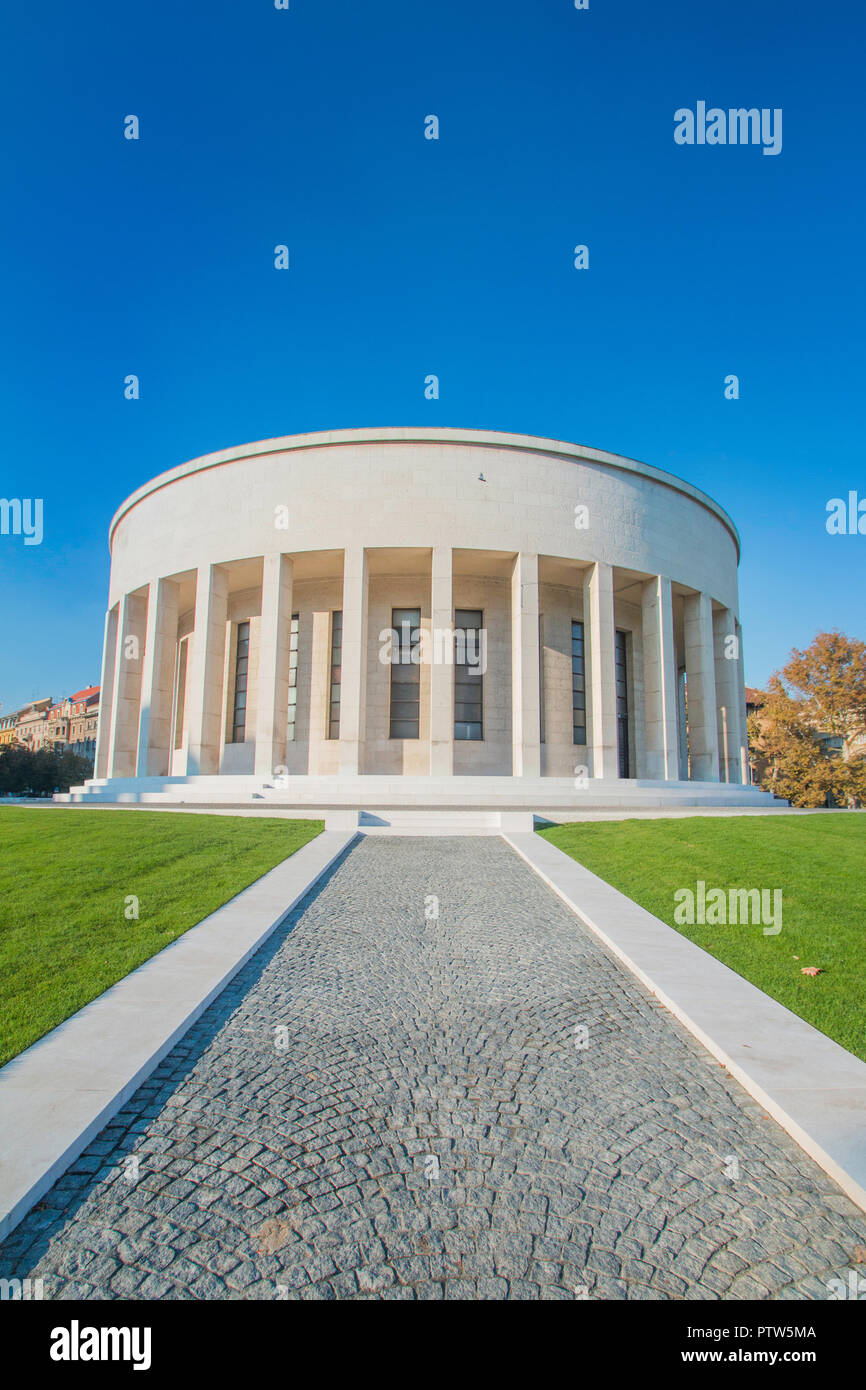 Zagreb, Croatia, monumental art gallery and beautiful green park in ...