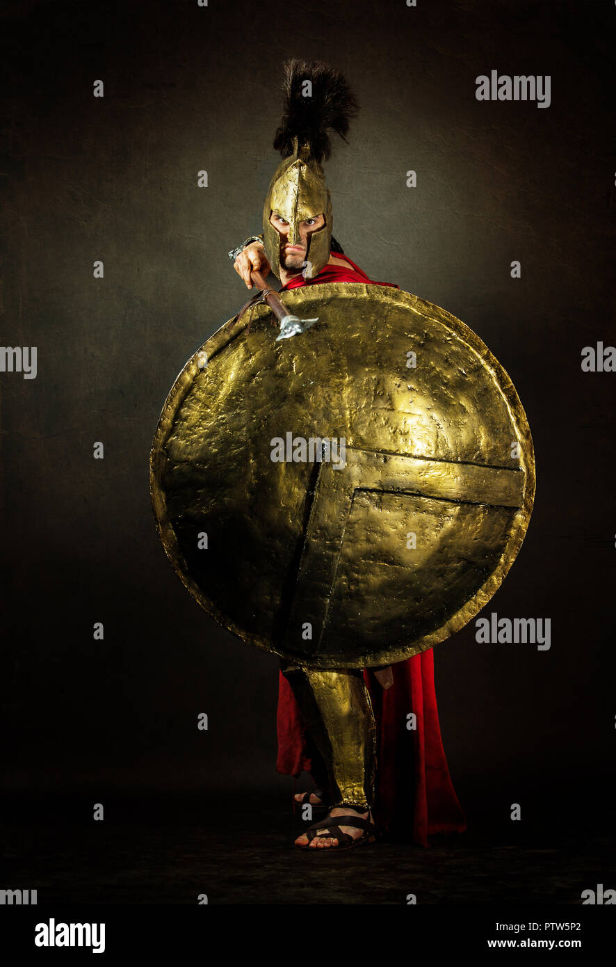 Portrait of a spartan soldier Stock Photo - Alamy