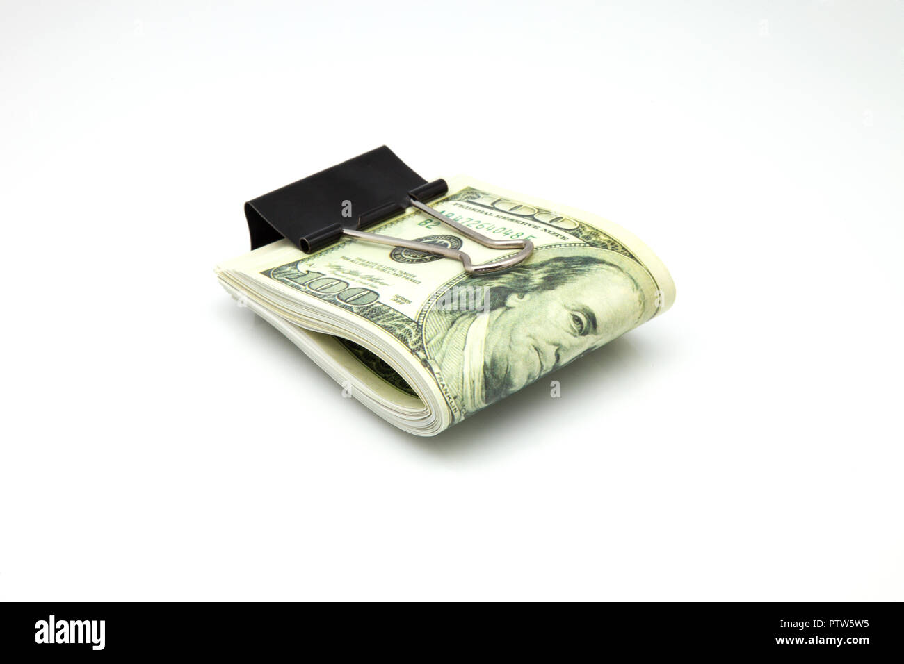 pack dollars isolated on a white background Stock Photo - Alamy
