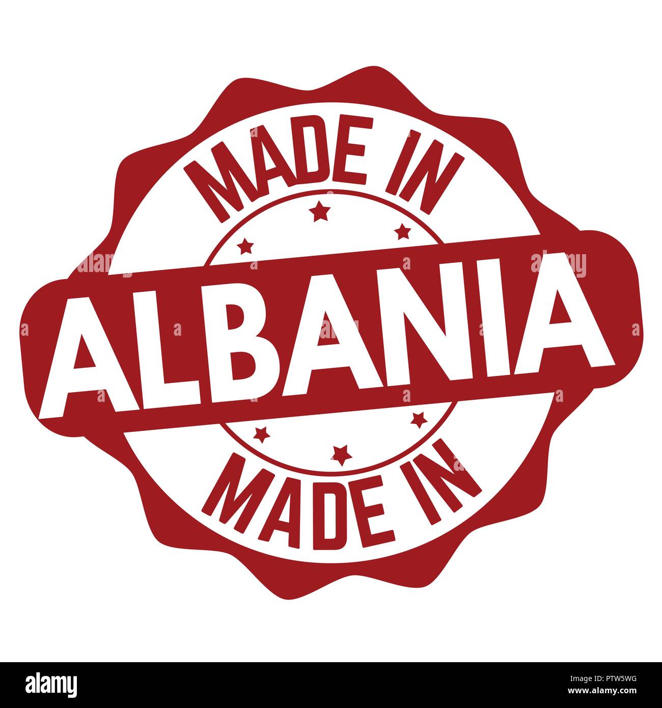 Made in Albania sign or stamp on white background, vector illustration ...
