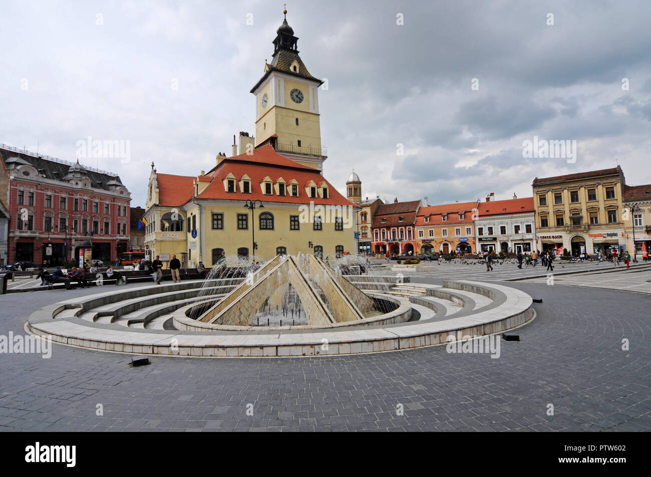 Central council Square Brasov Transylvania, Romania Stock Photo - Alamy