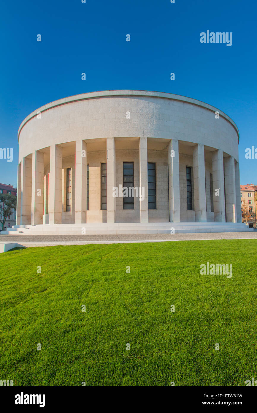 Zagreb, Croatia, monumental art gallery and beautiful green park in ...