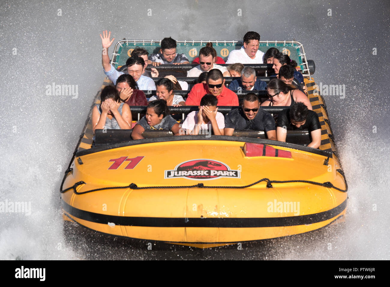 Los Angeles, California, USA -July 30, 2018: Water-based amusement ride ...