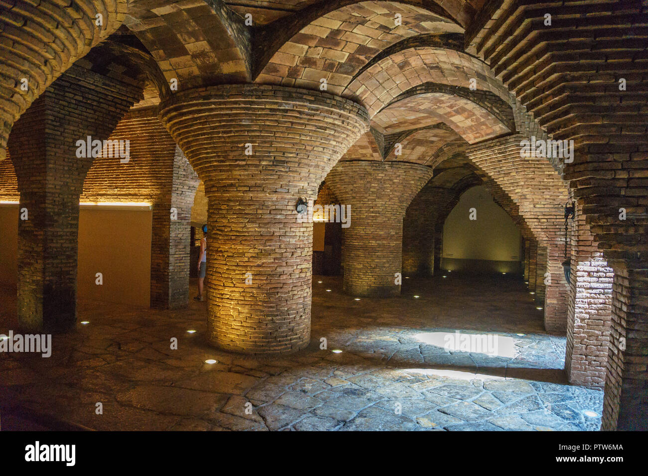 Inside the Palau Guell palace designed by Antonio Gaudi in Barcelona ...