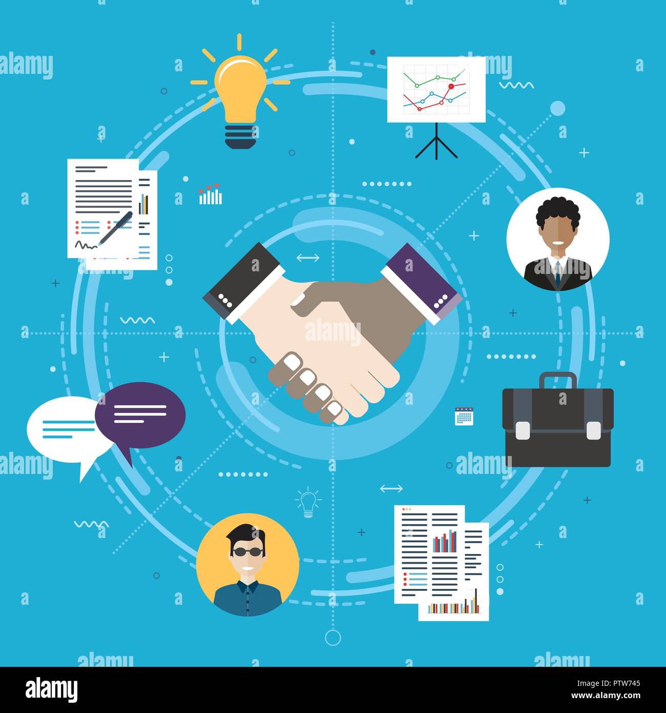 Cooperation strategy and handshake in contract agreement signature ...
