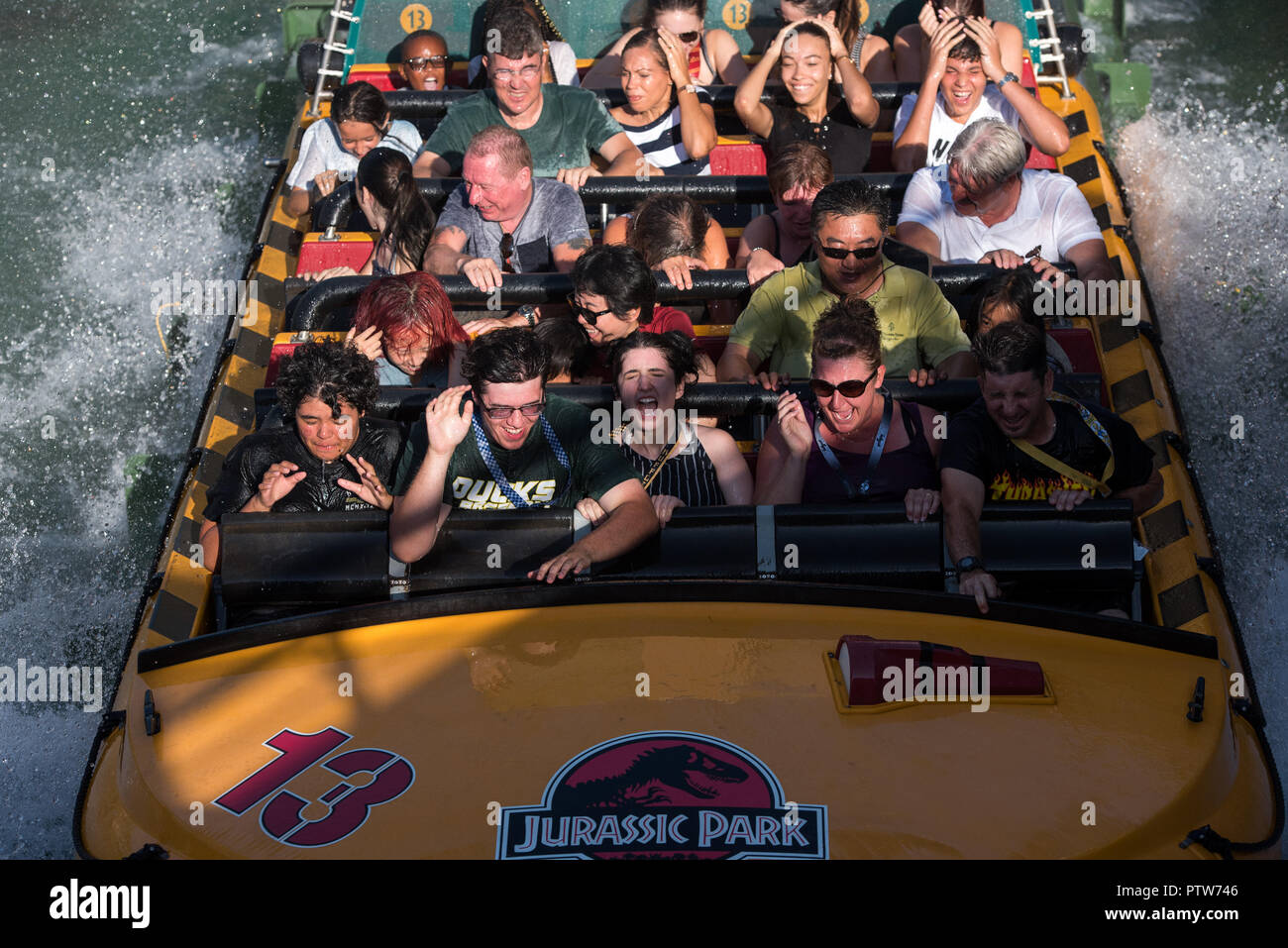 Los Angeles, California, USA -July 30, 2018: Water-based amusement ride ...
