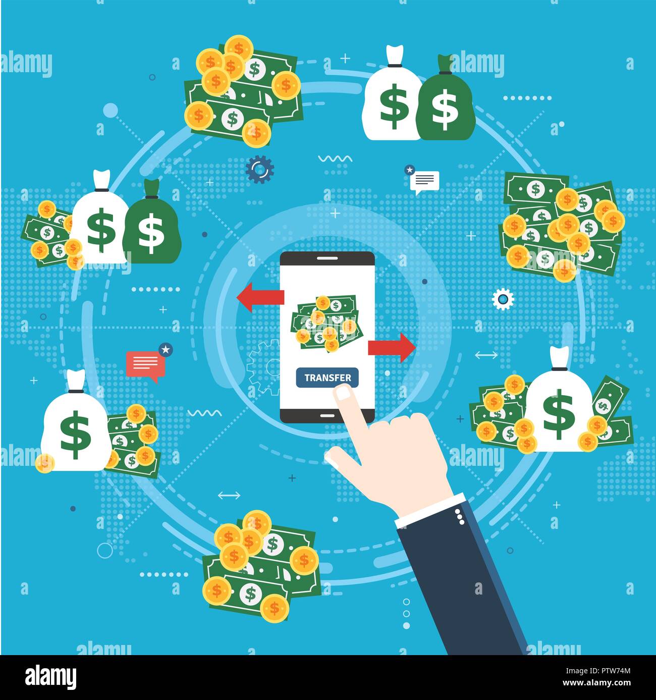 Transferring money vector vectors hi-res stock photography and images ...