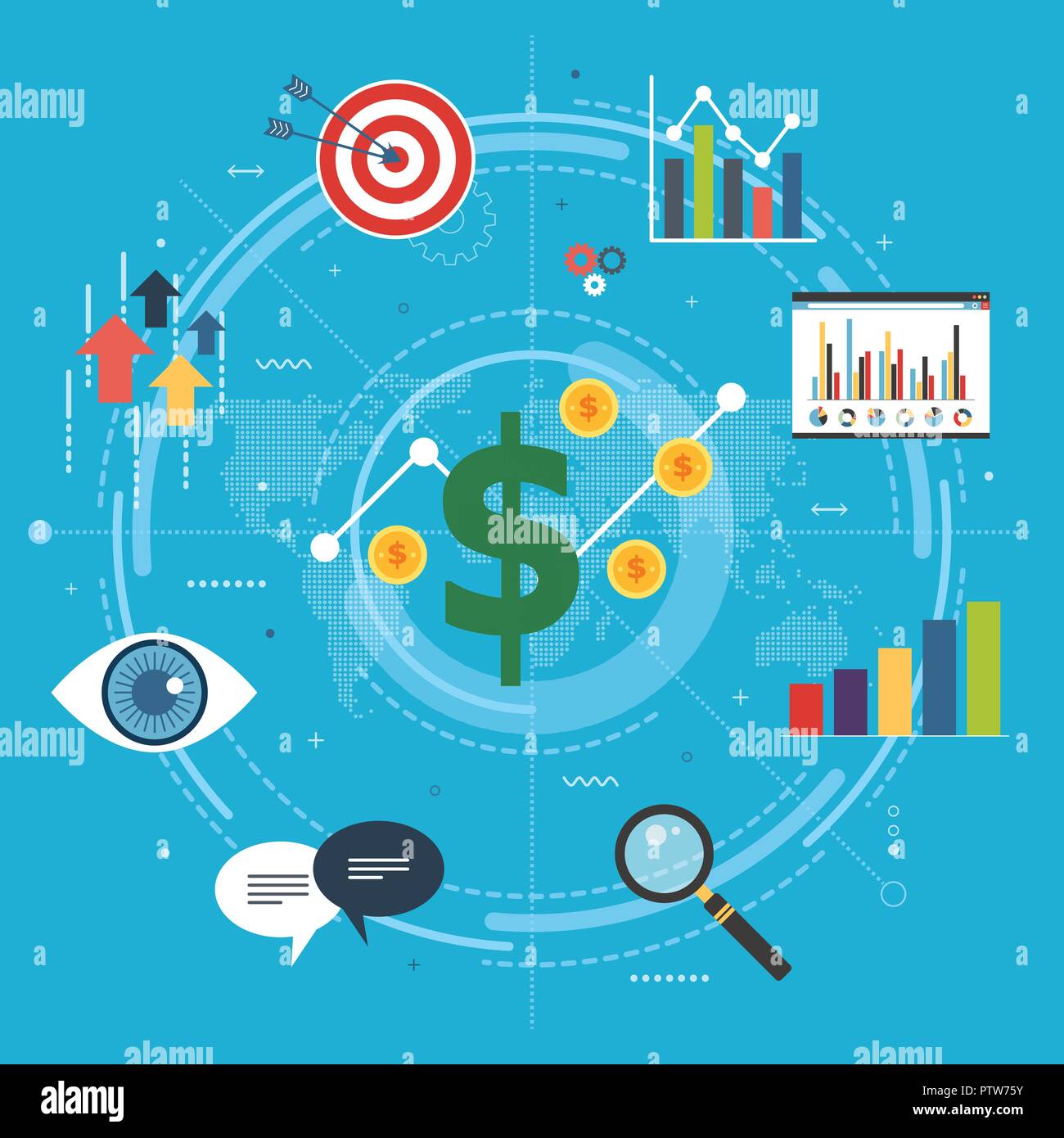 Growth chart, startup sucess and money profit. Business, growth, chart ...