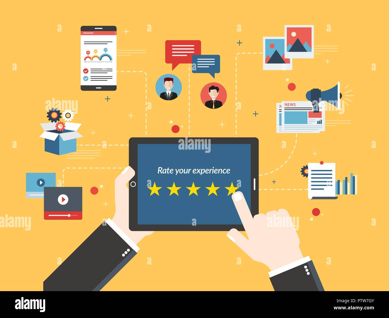 Review star vector vectors hi-res stock photography and images - Alamy