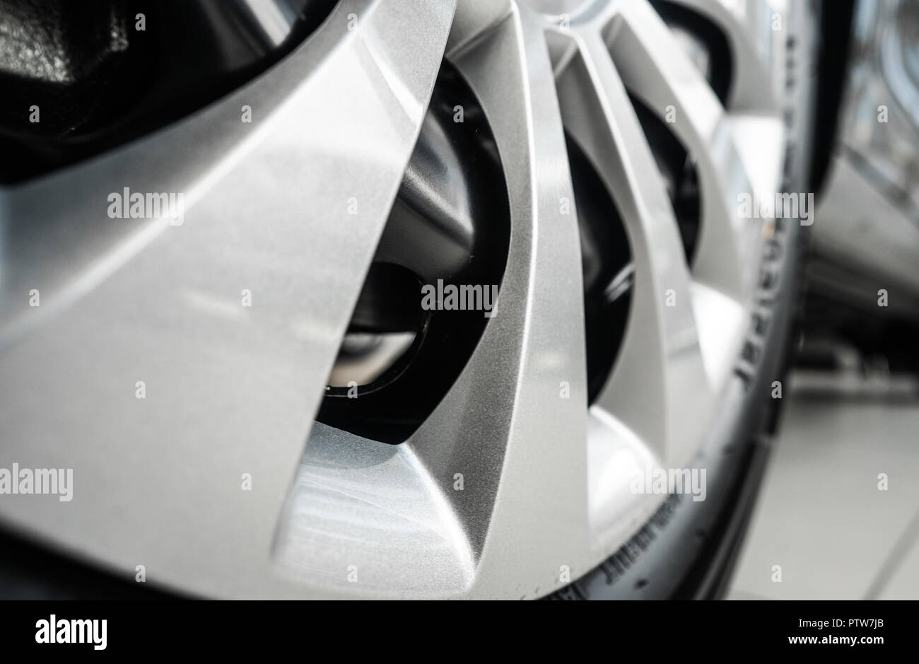 wheel of a modern car from a close angle Stock Photo - Alamy