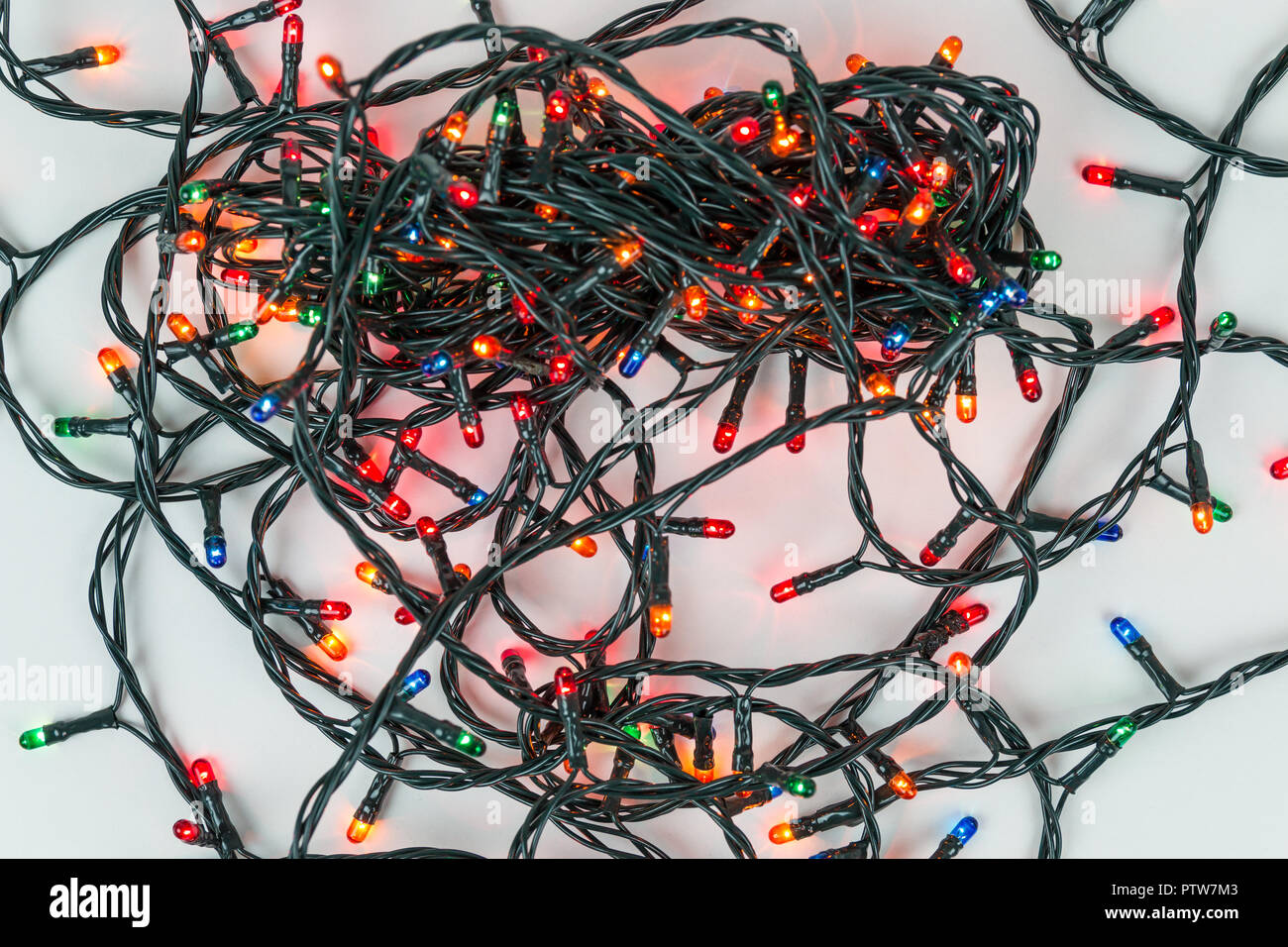 Tangled christmas lights hi-res stock photography and images - Alamy