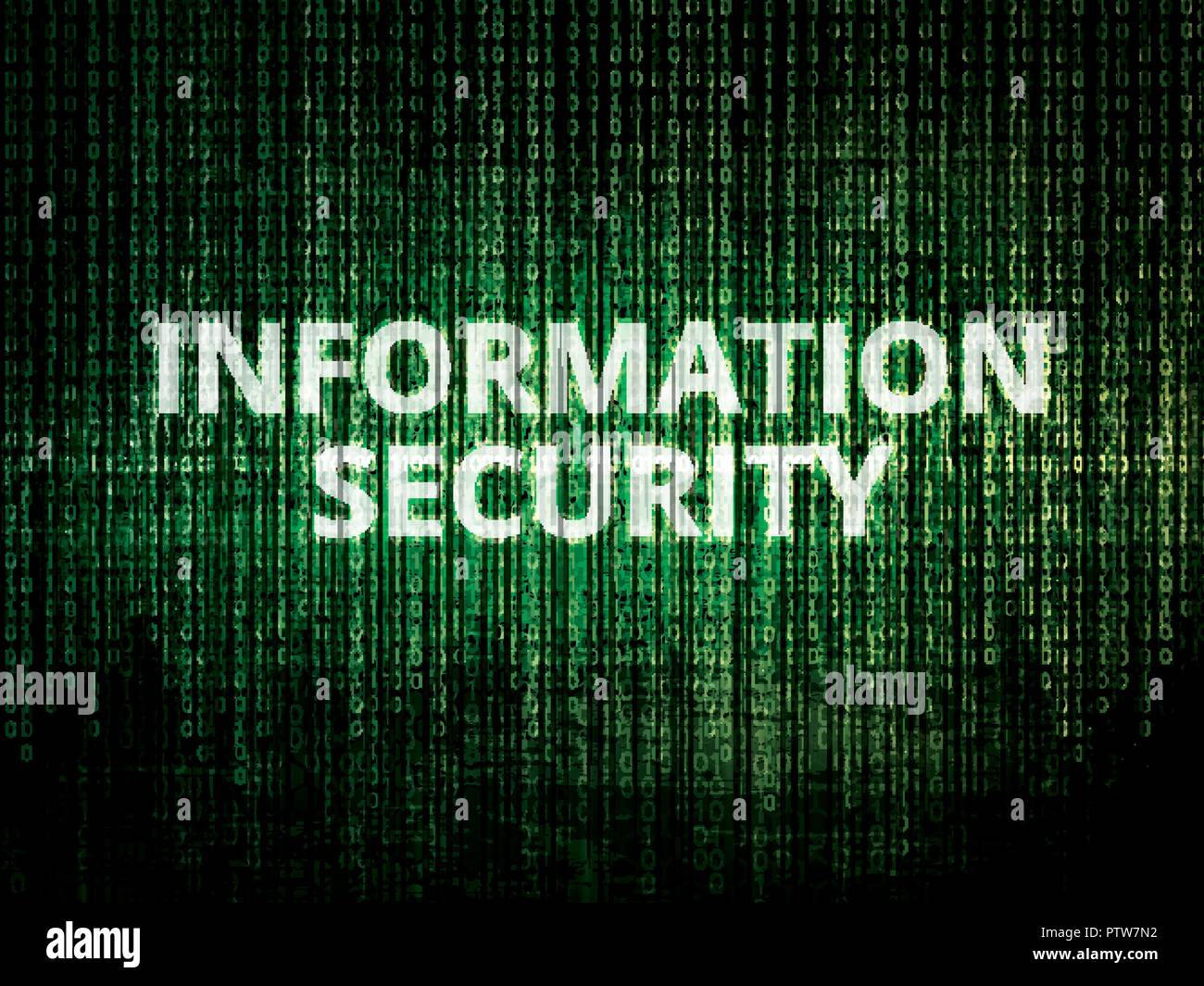Binary Code In Background Encrypted Data Protected By Security System And Text Information 