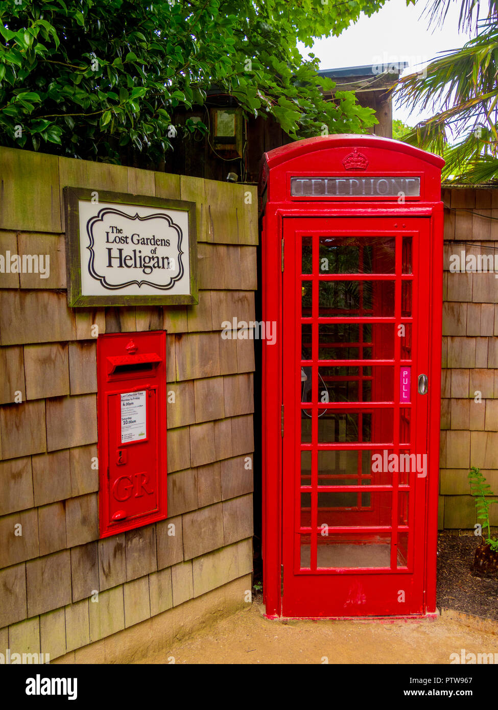 British Red Telephone box at the Gardens of Heligan - CORNWALL ...