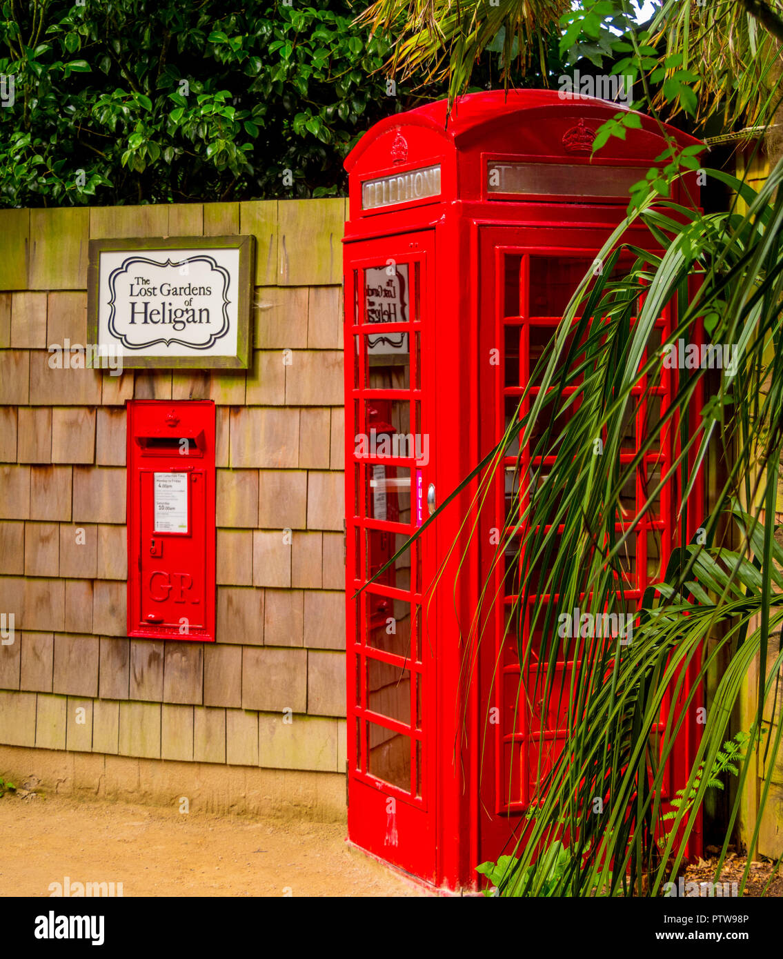 British Red Telephone box at the Gardens of Heligan - CORNWALL ...