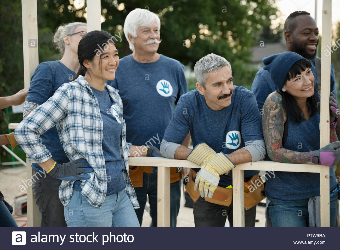 Work glove hands together hi-res stock photography and images - Alamy
