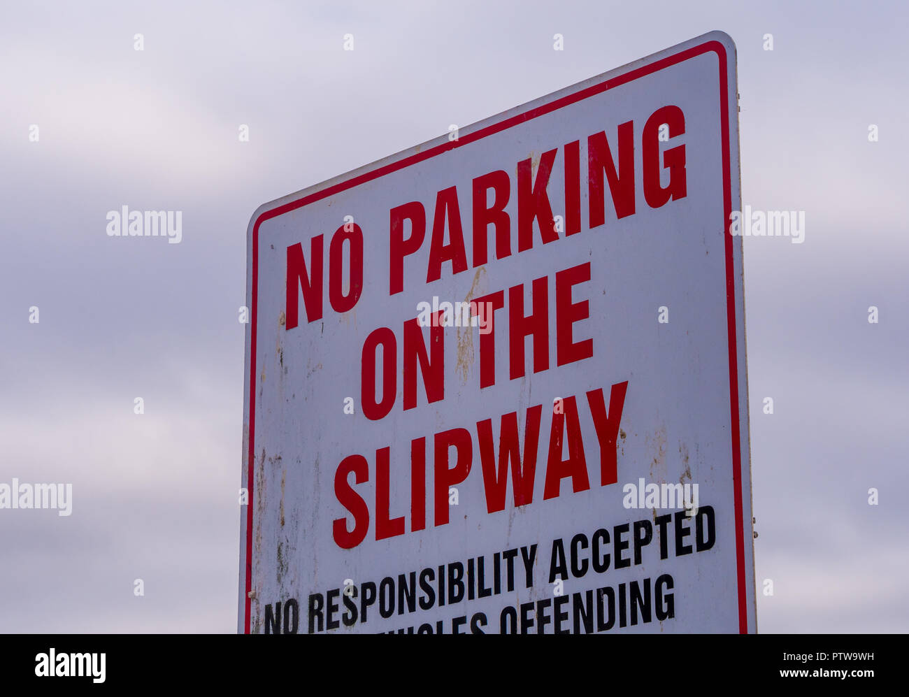 No Parking on the slipway sign in St Ives - CORNWALL / ENGLAND - AUGUST ...