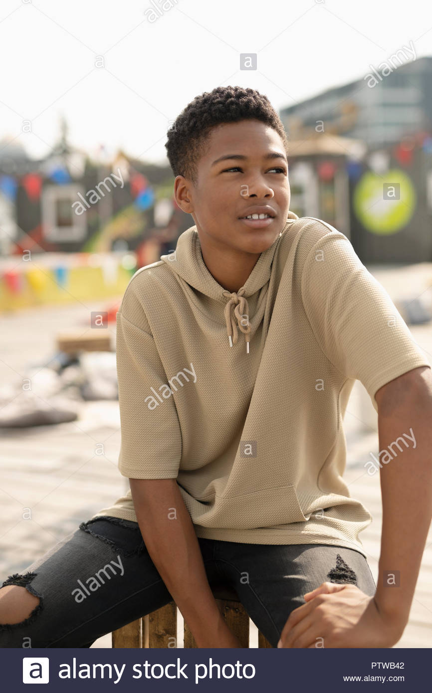 African boy thinking hi-res stock photography and images - Alamy
