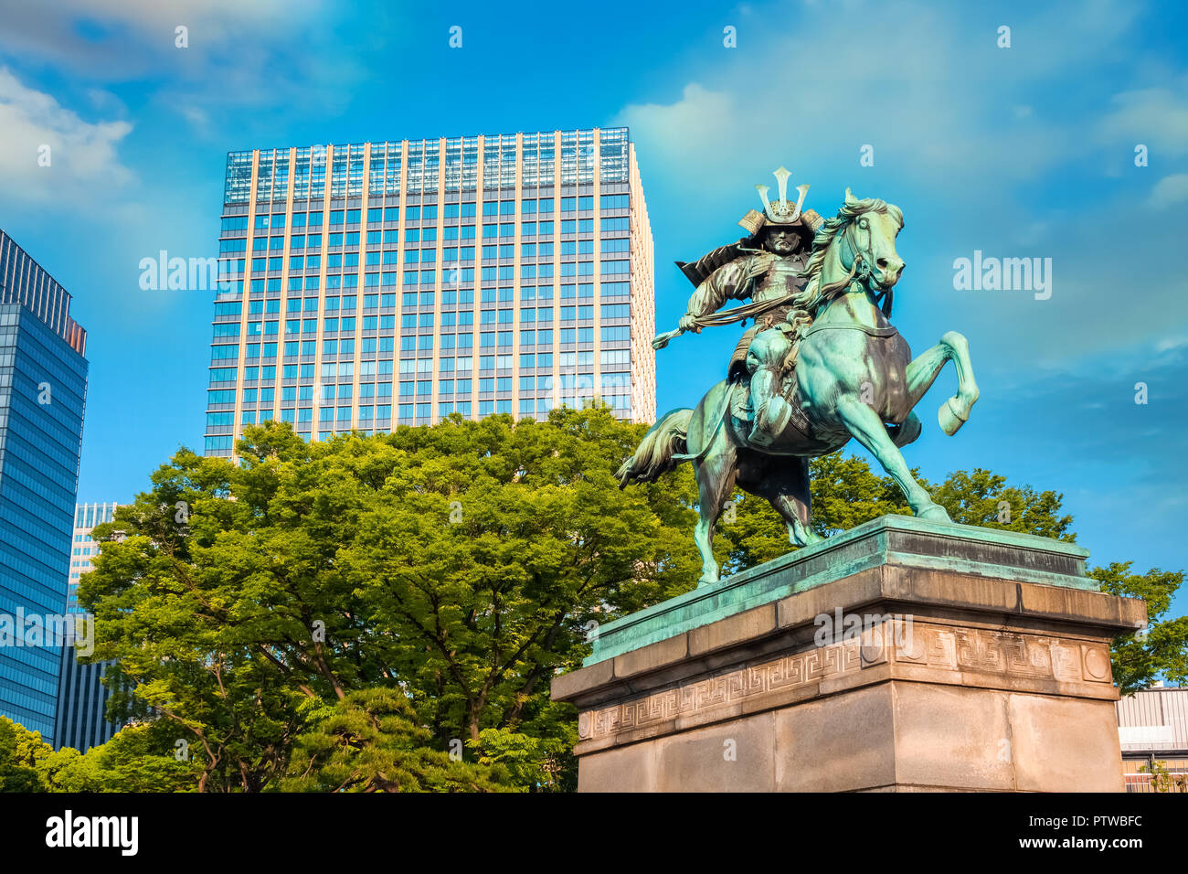 Statue of Kusunoki Masashige, famed Japanese samurai at the East Garden ...
