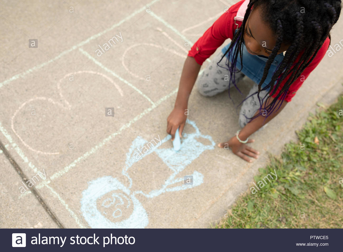 Girl With Chalk Drawings High Resolution Stock Photography and Images ...