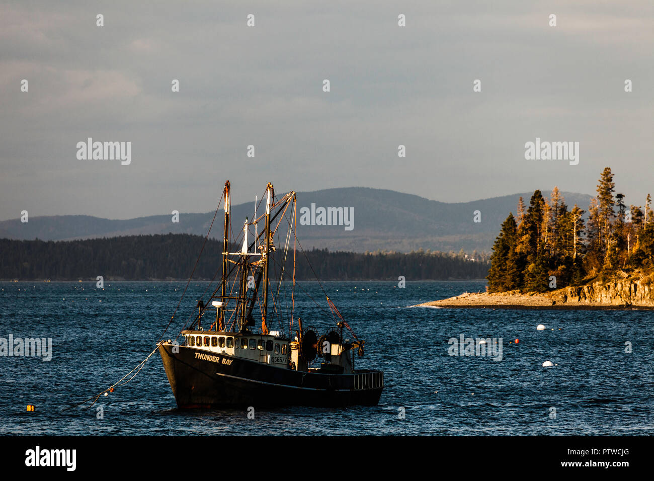 Trawler Thunder Bay Bar Harbor, Maine, USA Stock Photo - Alamy
