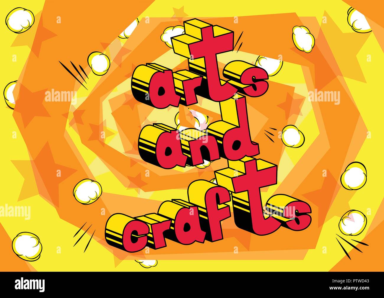 Arts and Crafts - Vector illustrated comic book style phrase Stock ...