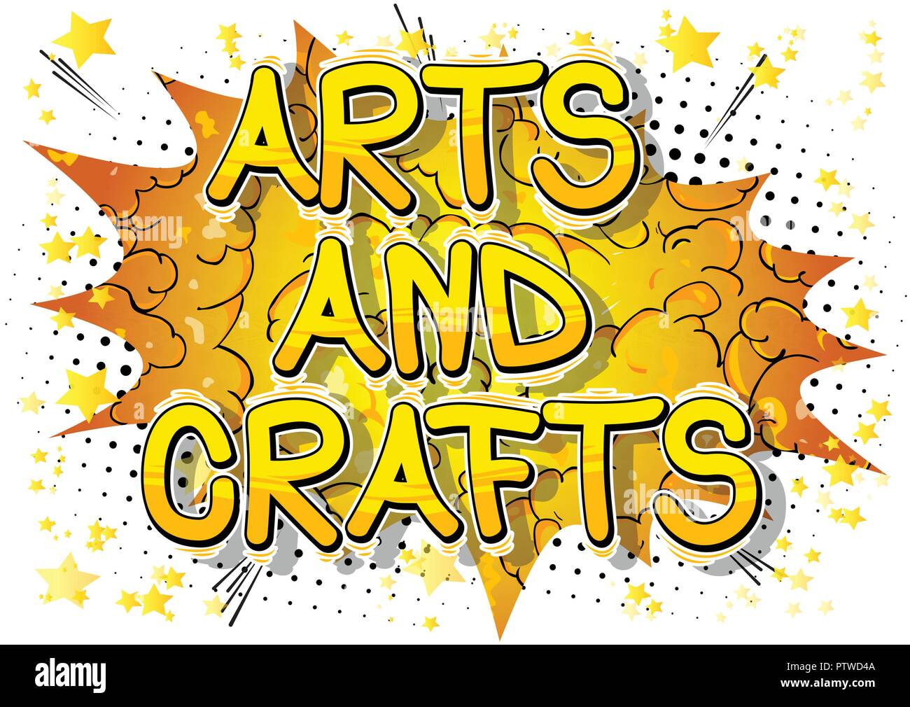 Arts and Crafts - Vector illustrated comic book style phrase Stock ...
