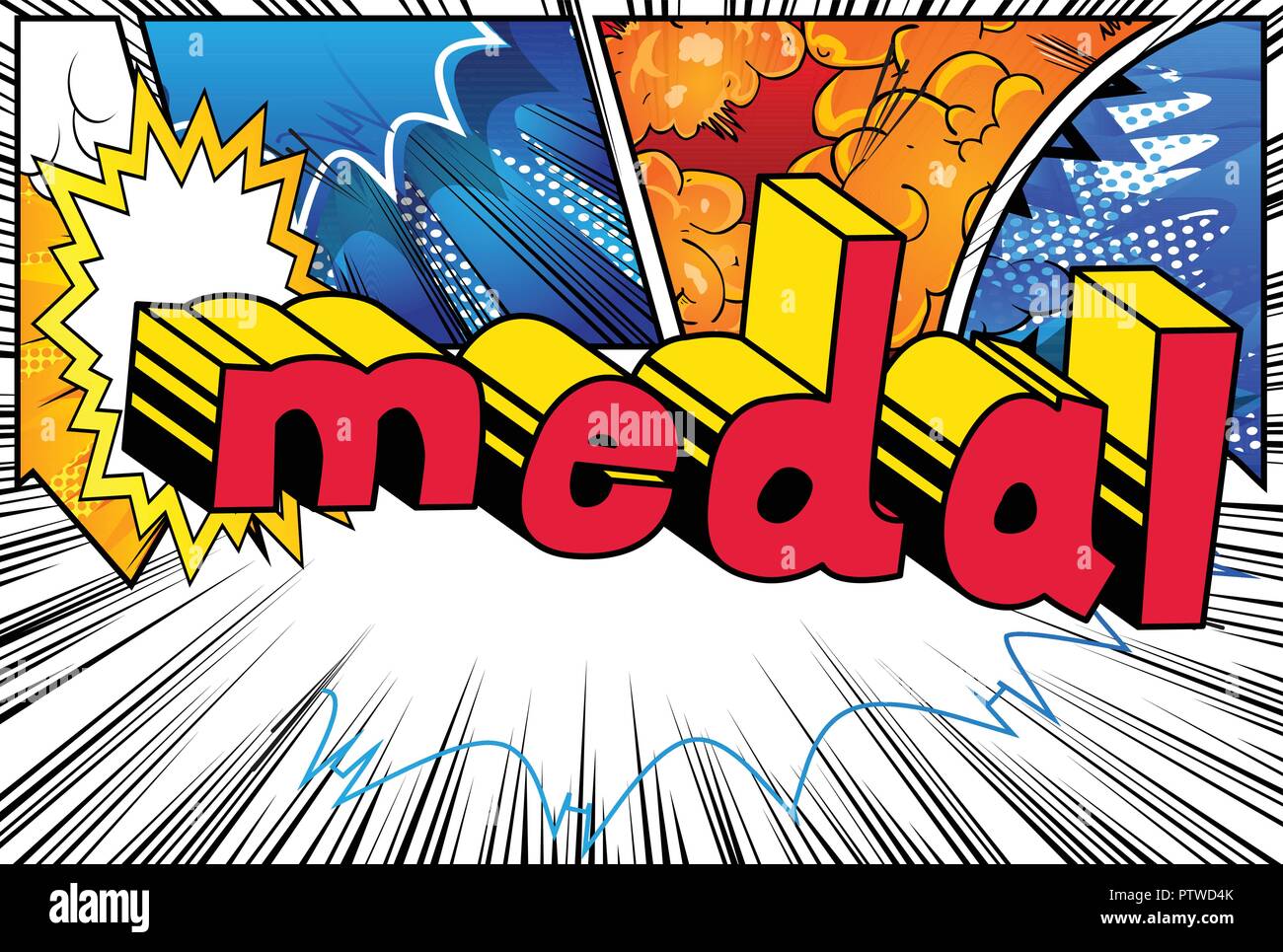 Medal - Vector illustrated comic book style phrase Stock Vector Image ...