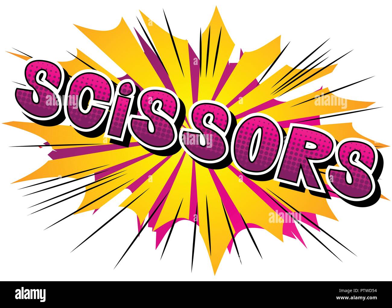 Scissors - Vector illustrated comic book style phrase Stock Vector ...