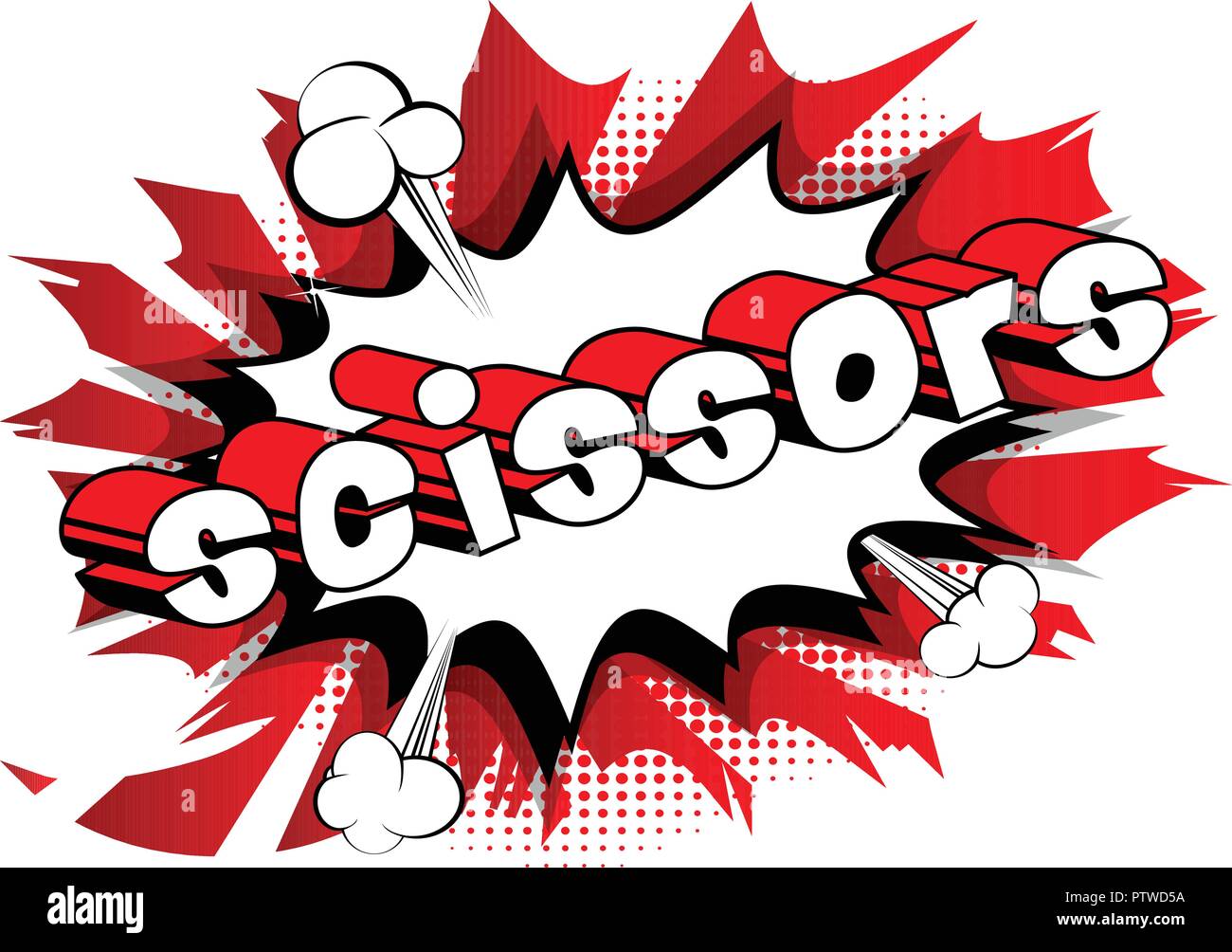 Scissors - Vector illustrated comic book style phrase Stock Vector ...