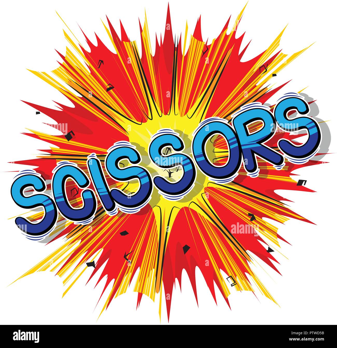 Scissors - Vector illustrated comic book style phrase Stock Vector ...