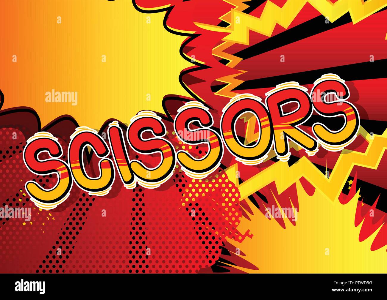 Scissors - Vector illustrated comic book style phrase Stock Vector ...