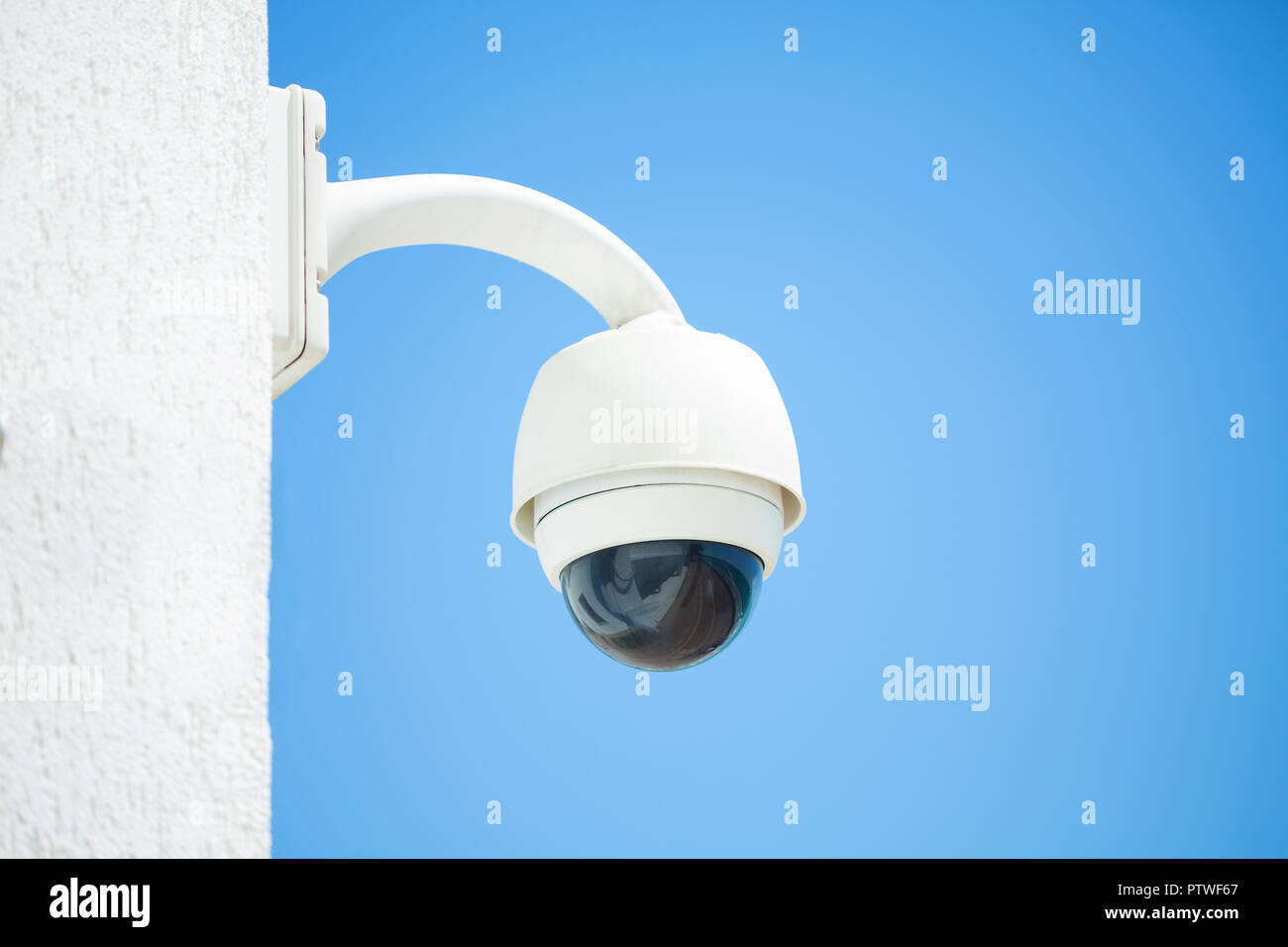 outdoor video surveillance camera , dome security camera on the street ...